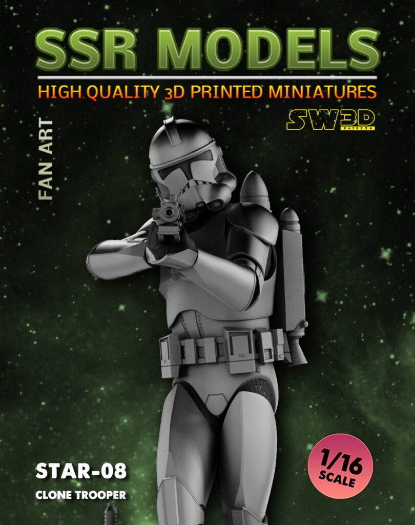 SSR.Models, Star-08, Fan Art 3D-print, Clone Trooper, skala 1:16 – Model-Craft